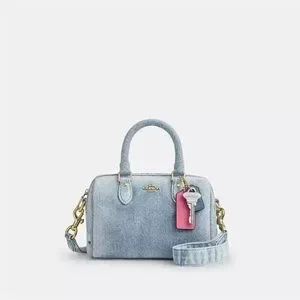 Coach | Bags | Coach Mini Rowan Crossbody Bag In Loved Denim With ...